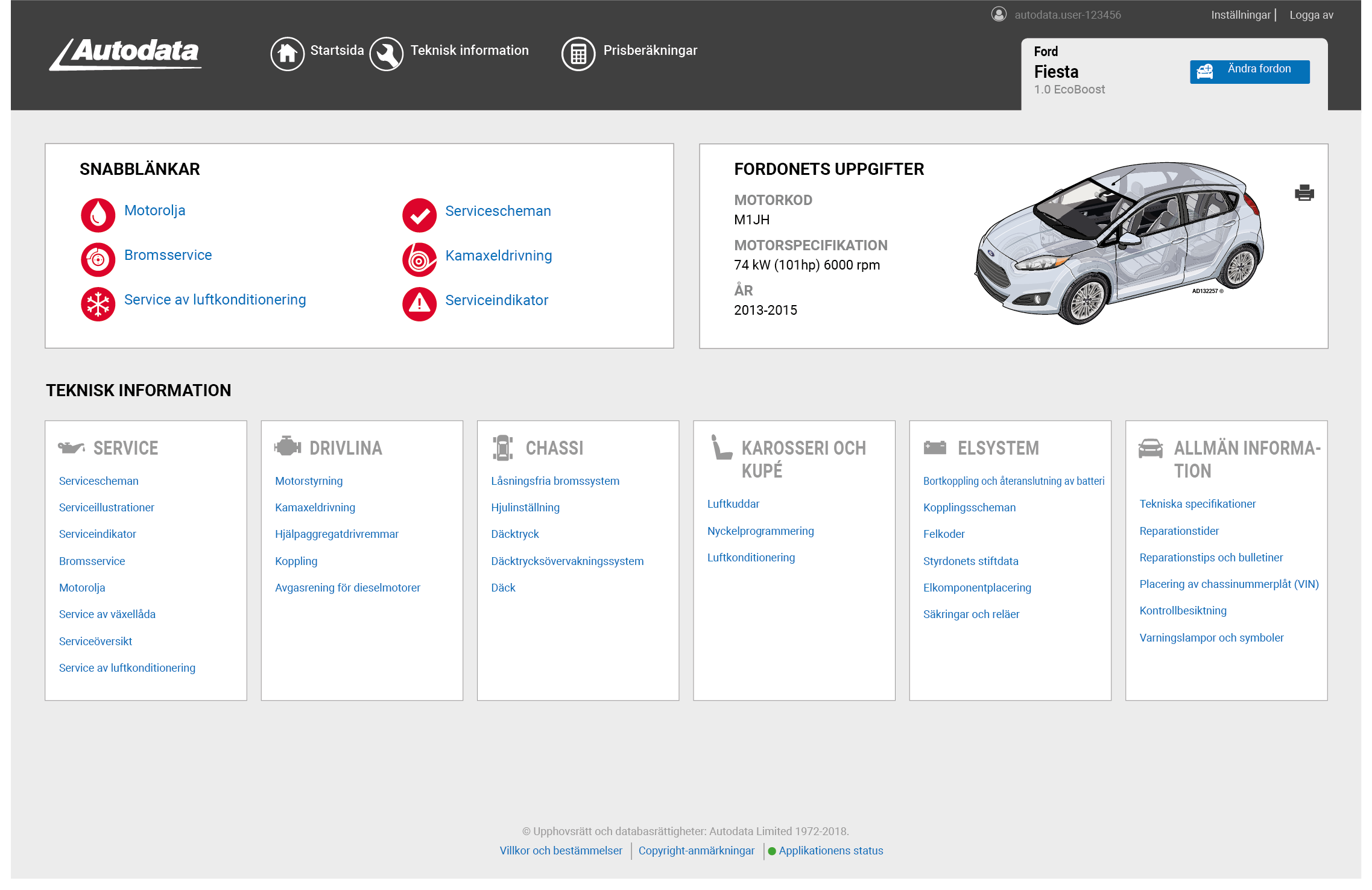 Quick links technical information homepage screenshot - Swedish ...