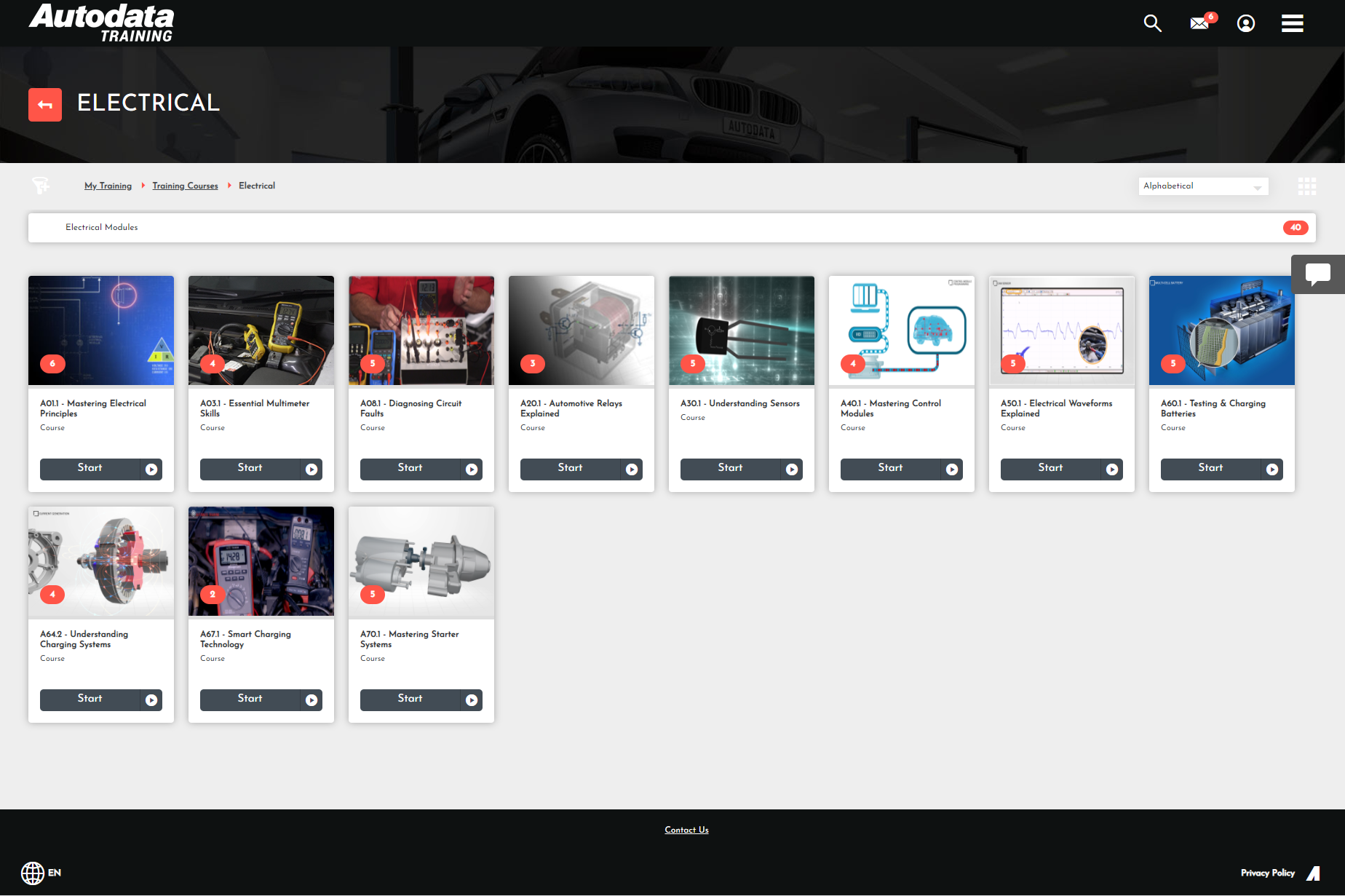 Autodata Training - Portal Screenshot - Autodata Group UK